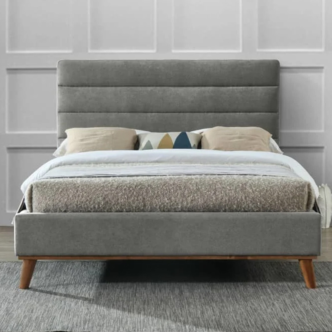 Mayfair Light Grey Bedframe | UK Delivery | Sleep Systems UK