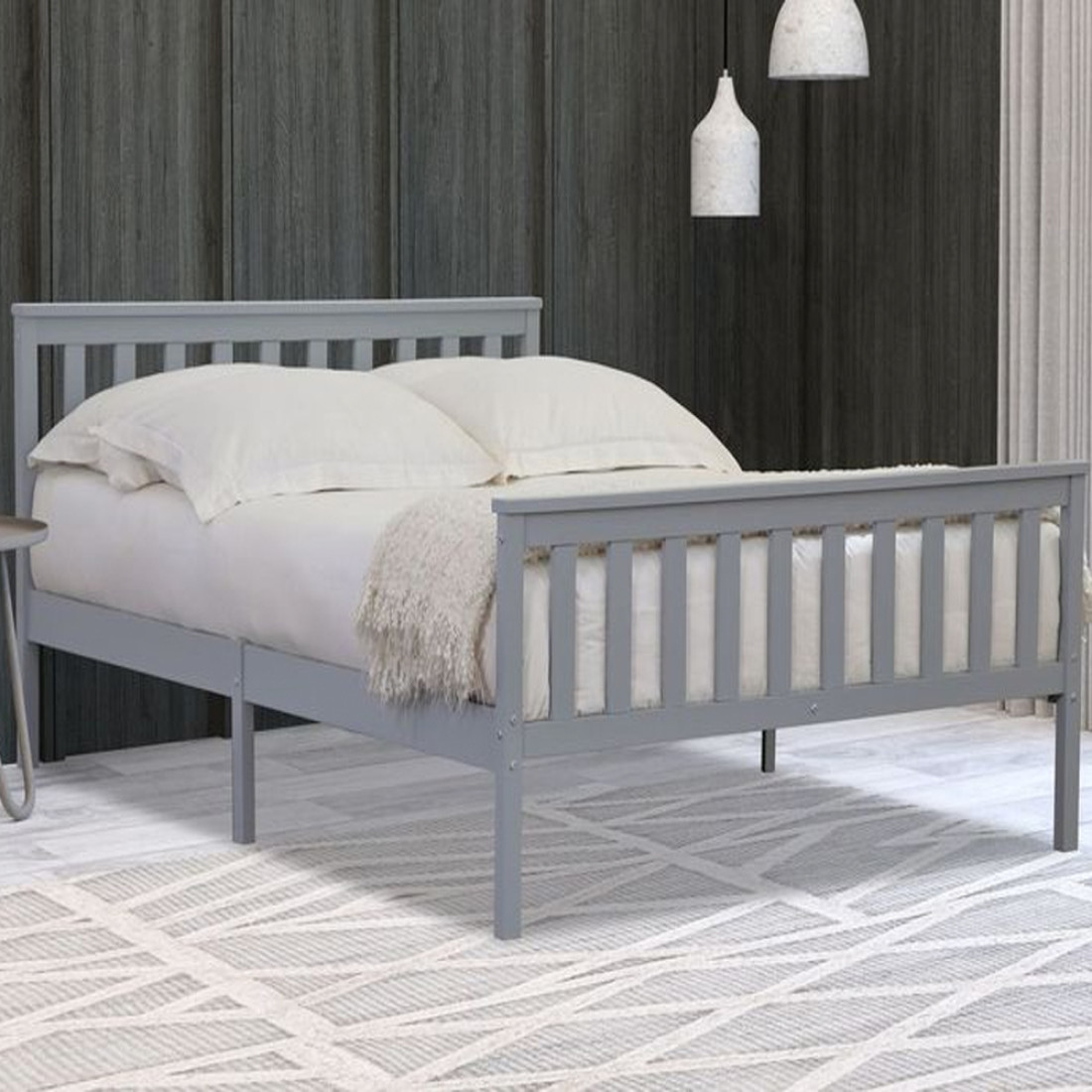 Marnell Grey Wooden Bedframe | UK Delivery | Sleep Systems UK