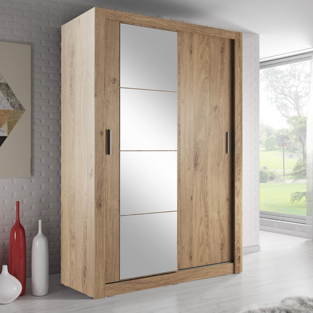 Maine Shetland Oak 120cm Sliding Wardrobe by Sleep Systems UK | Quick ...
