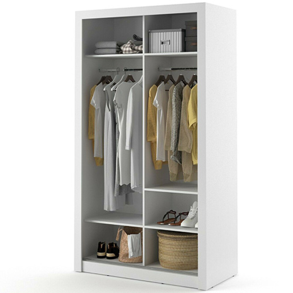 Maine White 120cm Sliding Wardrobe by Sleep Systems UK | Quick Delivery