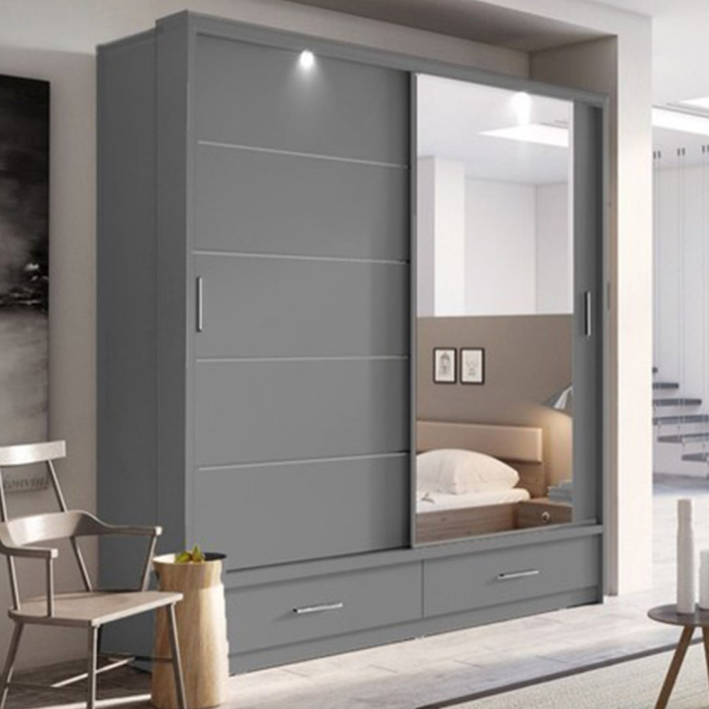 Arizona White 200cm Sliding Wardrobe by Sleep Systems UK | Quick Delivery