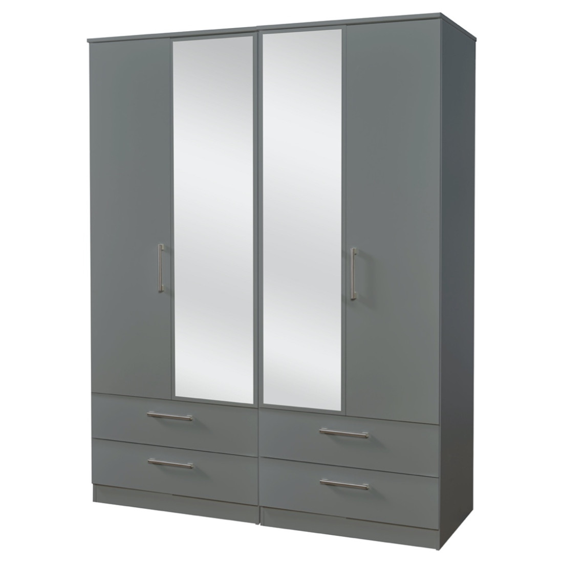Destiny 4 Door 4 Drawer Mirrored Wardrobe | Ready Assembled Bedroom ...