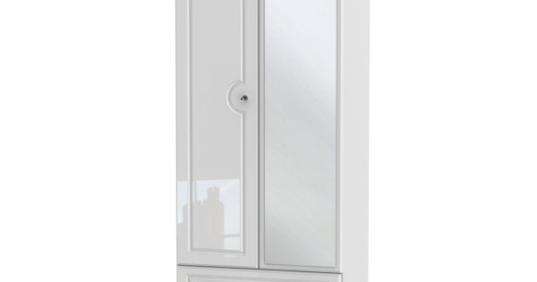 Aberdeen 2 Drawer Mirrored Wardrobe | Ready Assembled Bedroom Furniture ...