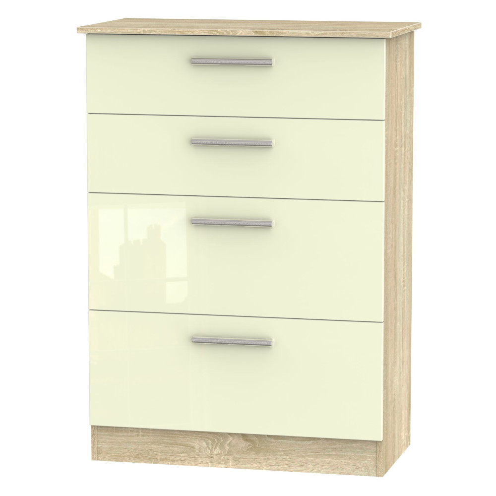 Contrast 4 Drawer Deep Chest| Ready Assembled | UK Delivery